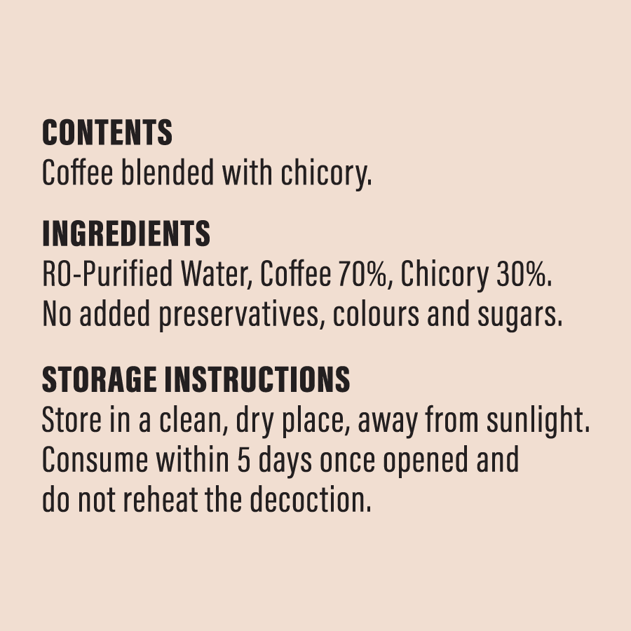 Filter Coffee Decoction (70:30) Pack of 3 (200 ml x 3) – Cothas Coffee Co.