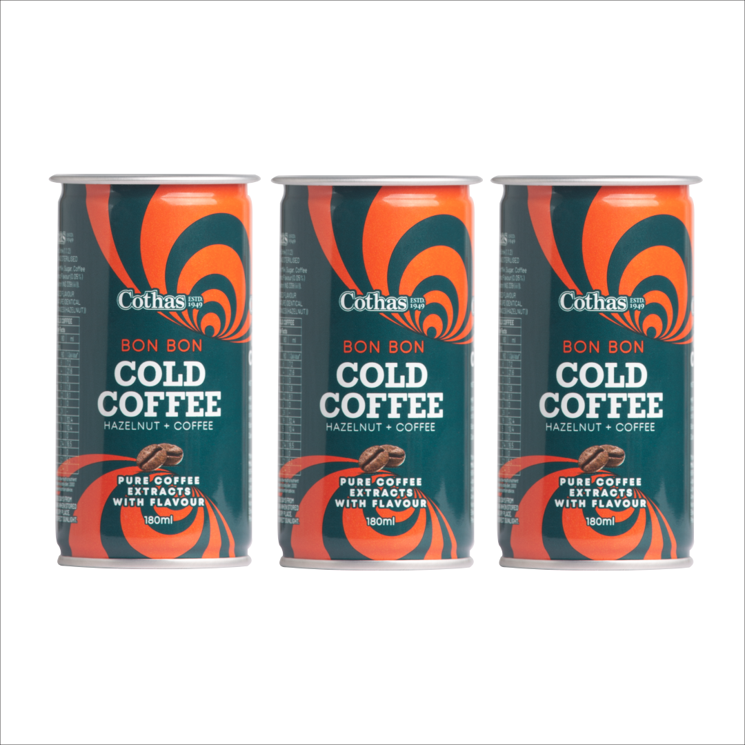 Bon Bon Hazelnut Cold Coffee Tin - 180 ML Pack of 3