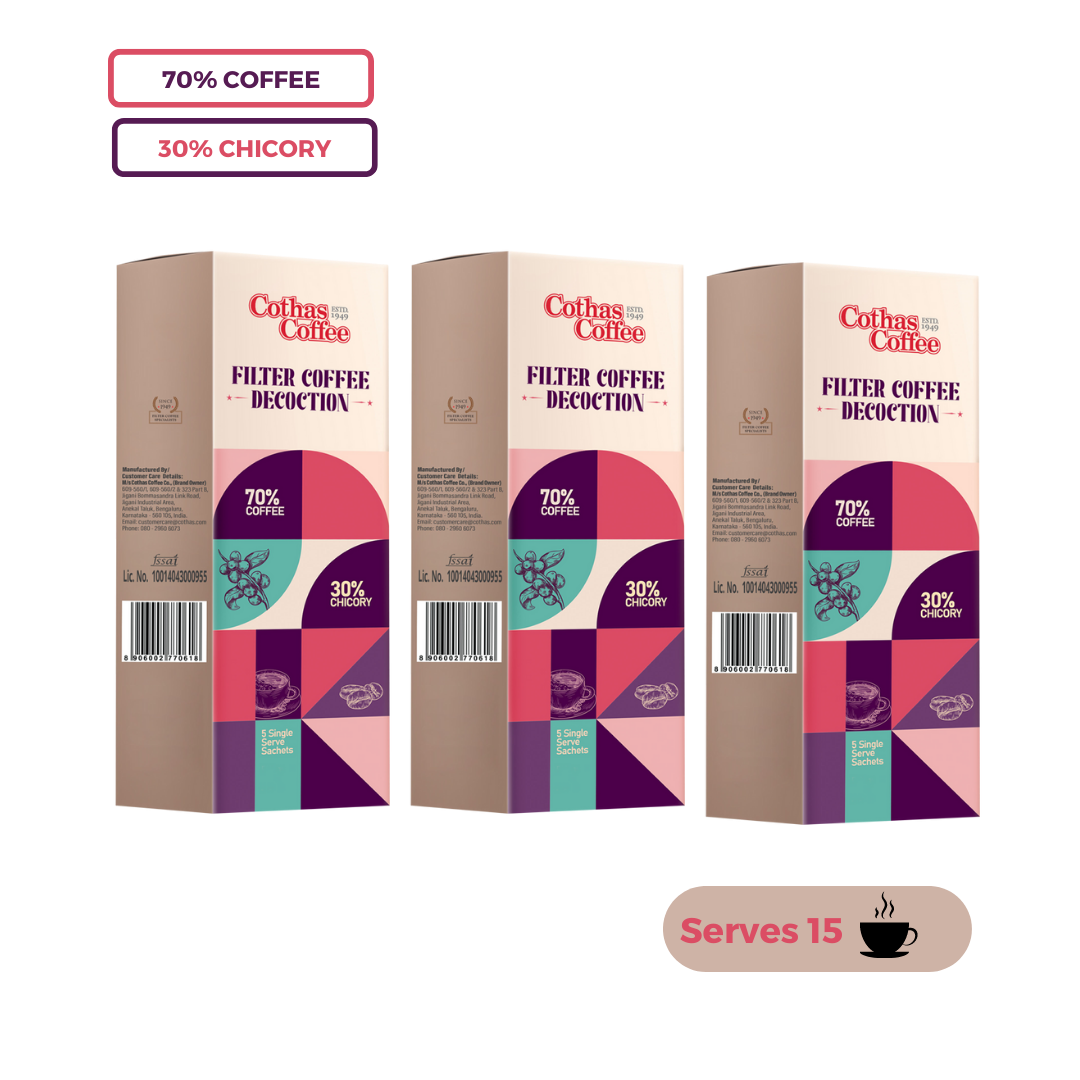 Filter Coffee Decoction (70:30) Pack of 3 - Contains 5 x 20 ml sachets