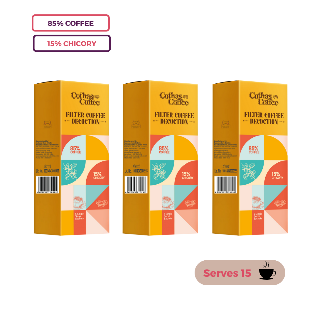 Filter Coffee Decoction (85:15) Pack of 3 - Contains 5 x 20 ml sachets